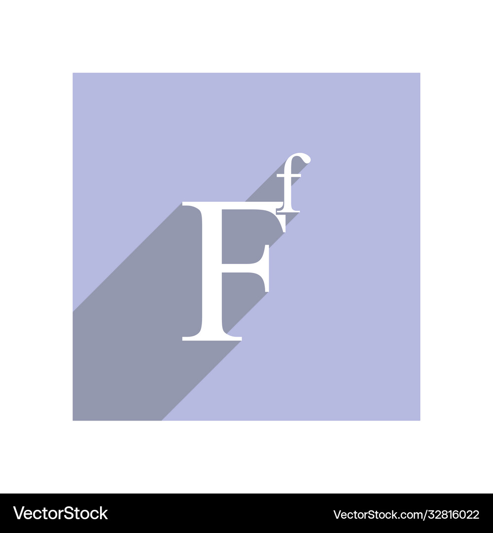 Flat icon with lowercase and uppercase f Vector Image