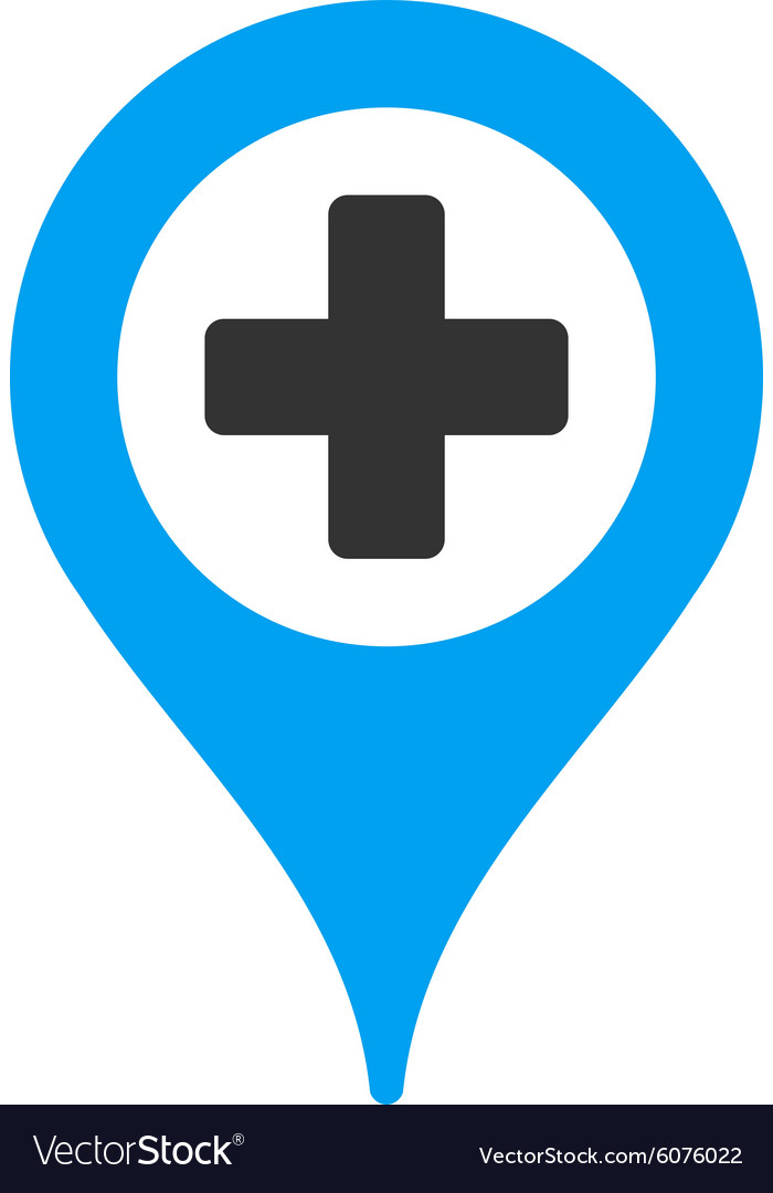 Hospital map pointer icon Royalty Free Vector Image