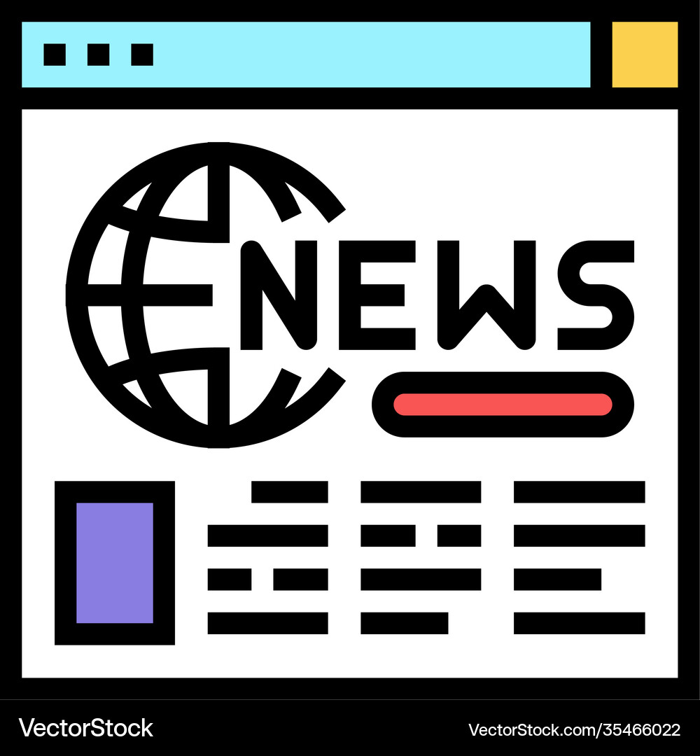 Internet web page news color icon Royalty Free Vector Image