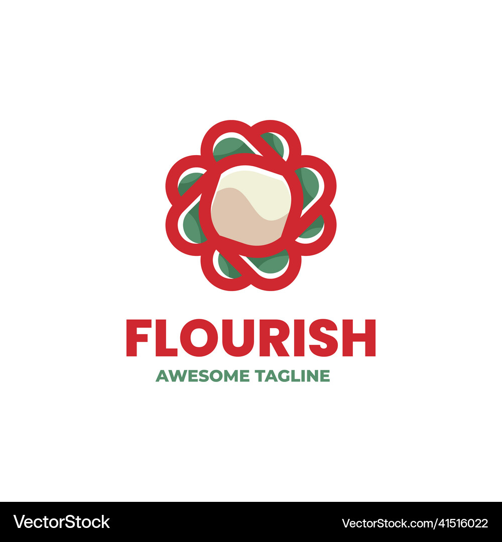Logo flower simple mascot style Royalty Free Vector Image