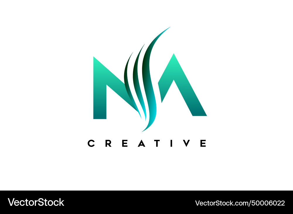 Na na alphabet letter logo design idea concept Vector Image