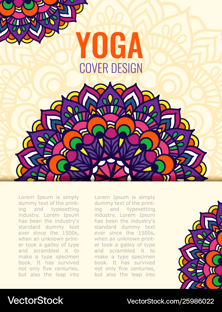 Poster color mandala on light beige background Vector Image