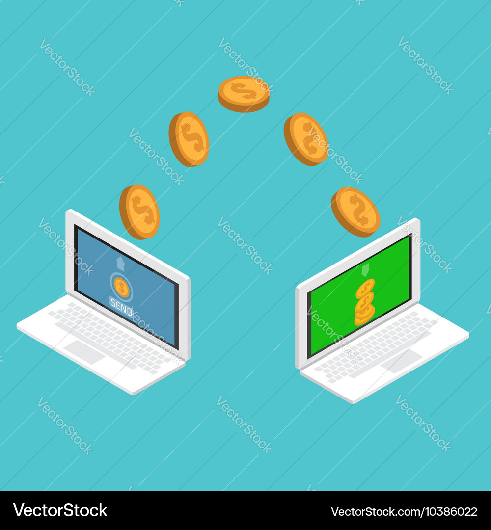 Sending and receiving money send wireless Vector Image