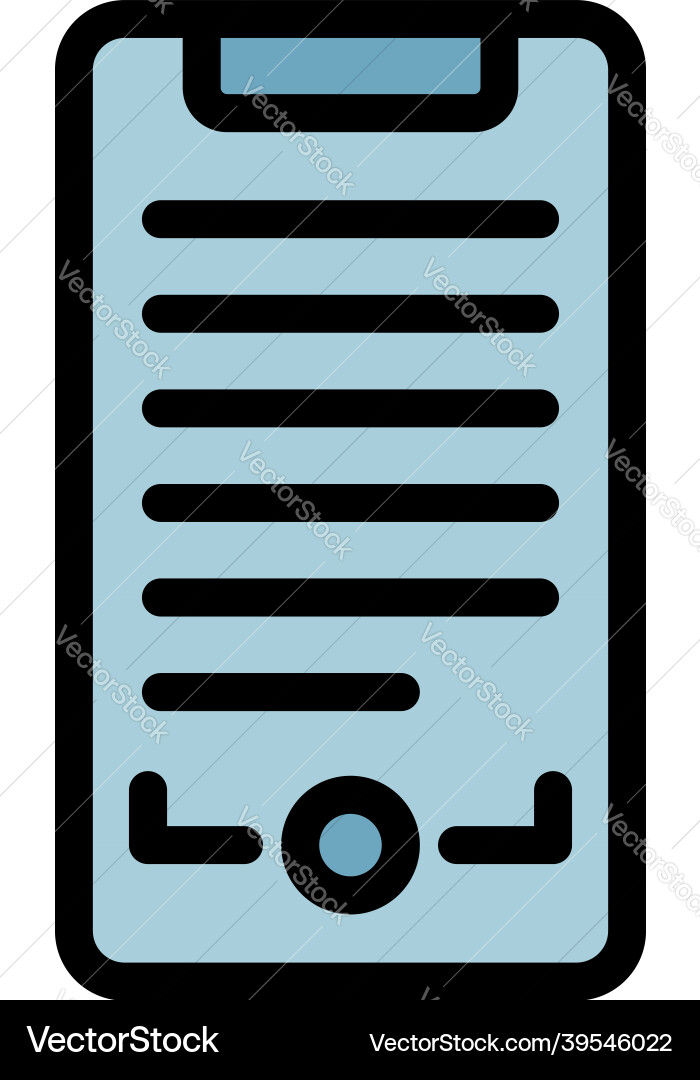 Smartphone screen text record icon color outline Vector Image