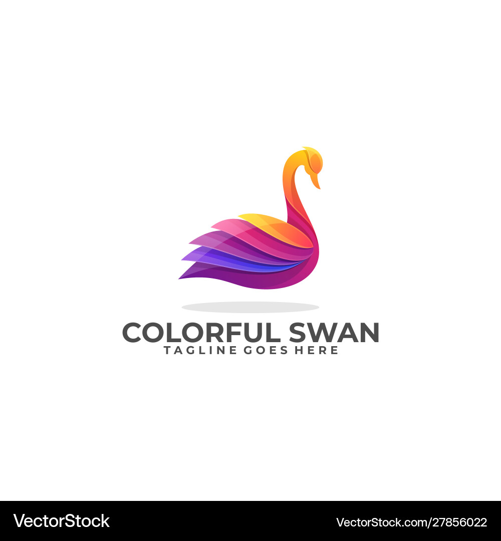 Swan colorful industry design template Royalty Free Vector