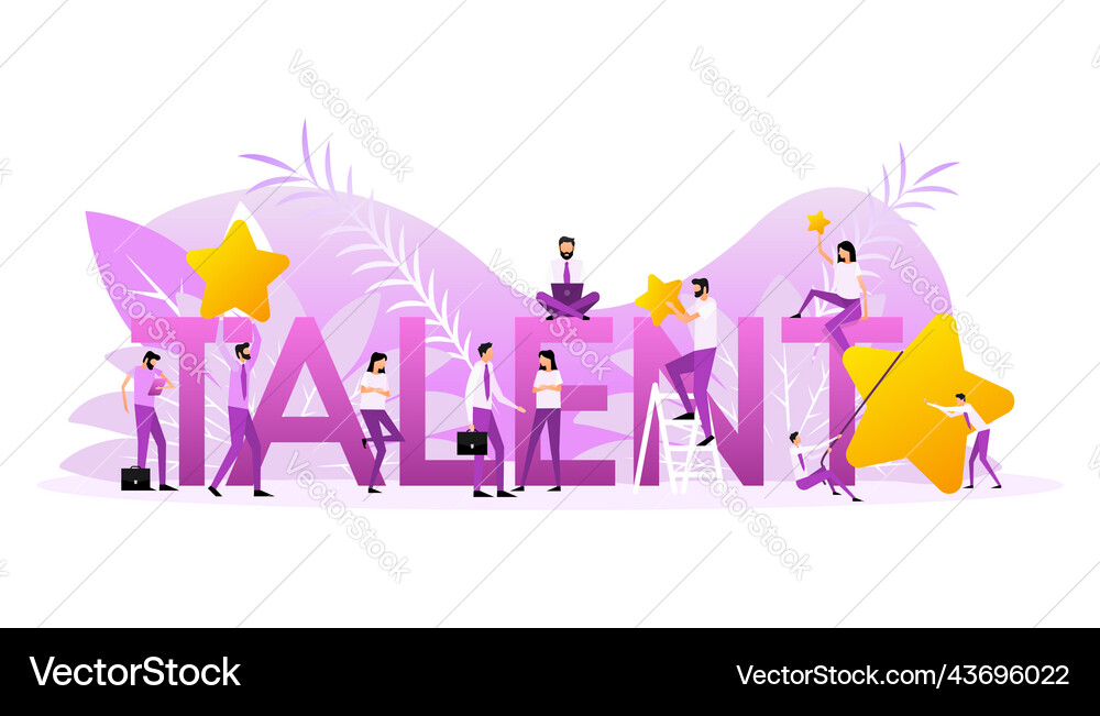 Talent sign with flat people style Royalty Free Vector Image