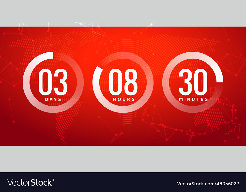 Time countdown clock timer circle number Vector Image