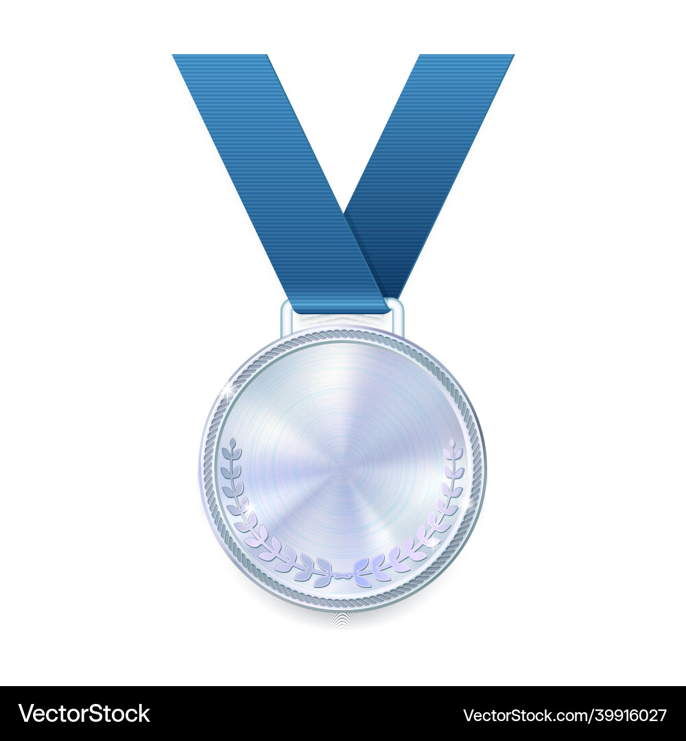 Champion silver medal with with a concentric Vector Image