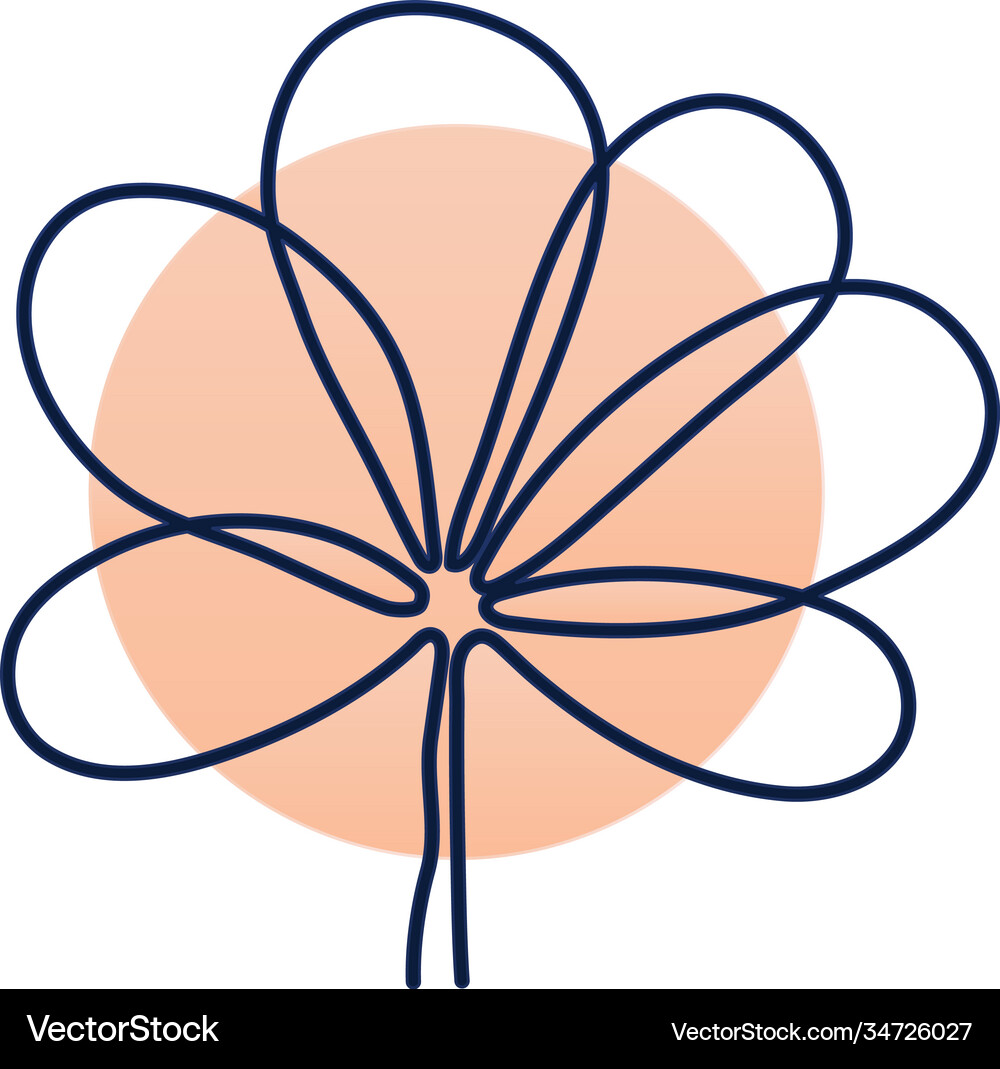 Clover plant with stem one line style Royalty Free Vector