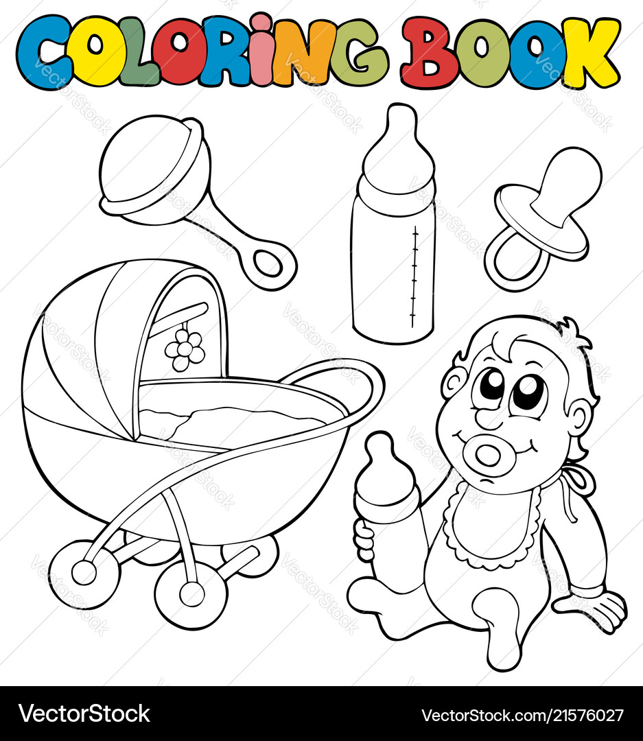 Coloring book baby collection Royalty Free Vector Image