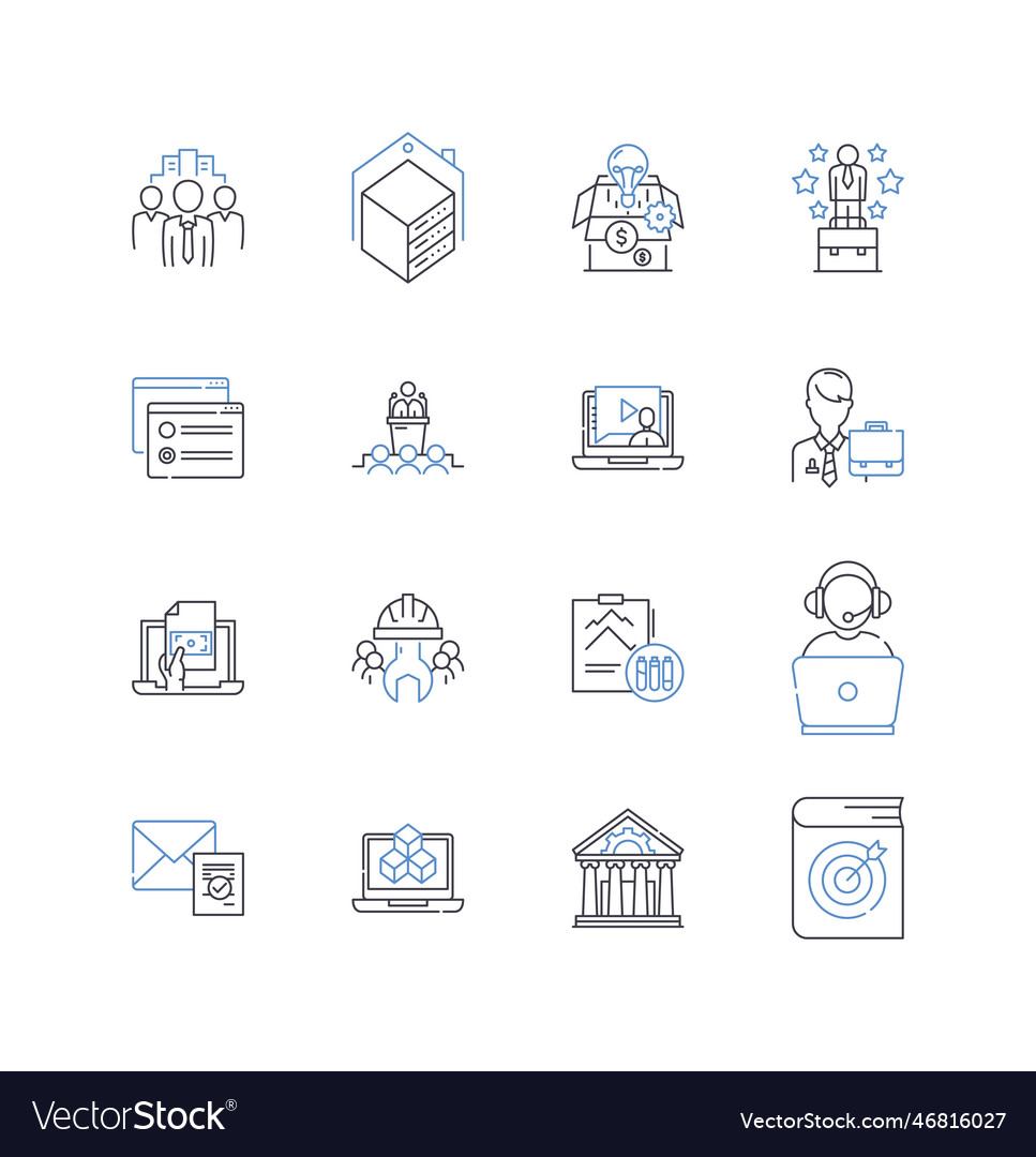 Firmware scheme line icons collection update Vector Image