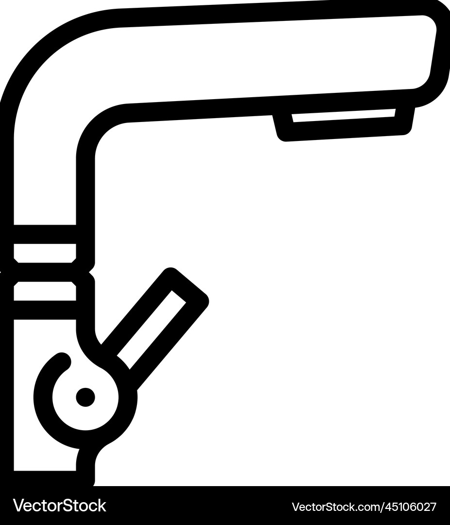 Flow faucet water line icon Royalty Free Vector Image