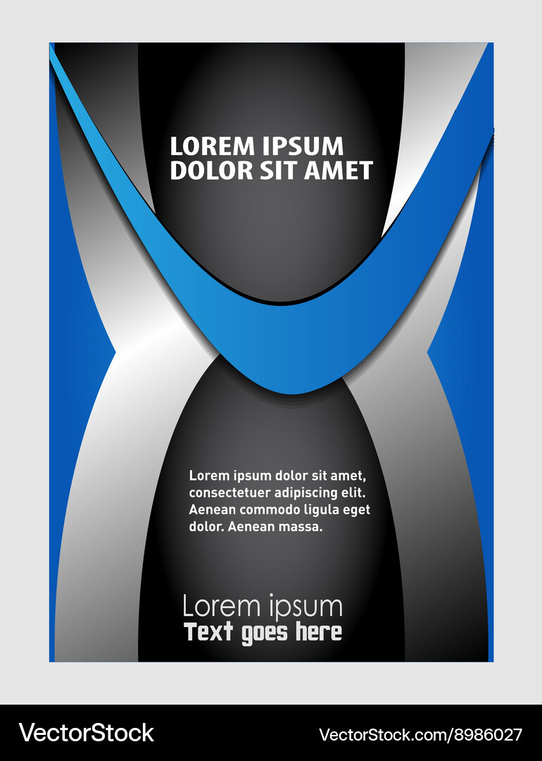 Flyer for business blue color Royalty Free Vector Image
