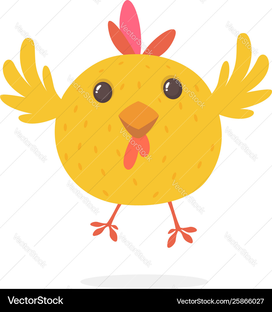 Funny cartoon chicken flying Royalty Free Vector Image