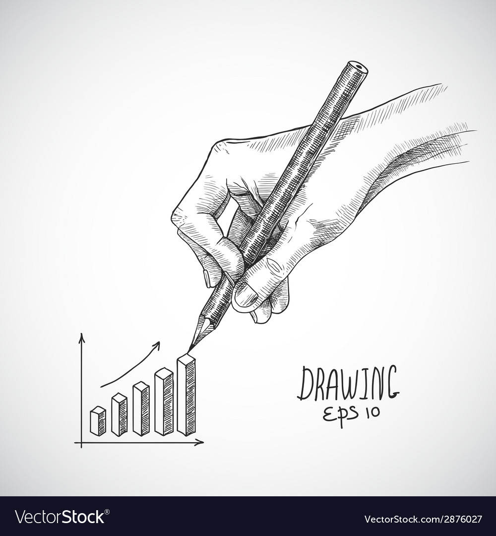 Hand drawing graph Royalty Free Vector Image - VectorStock