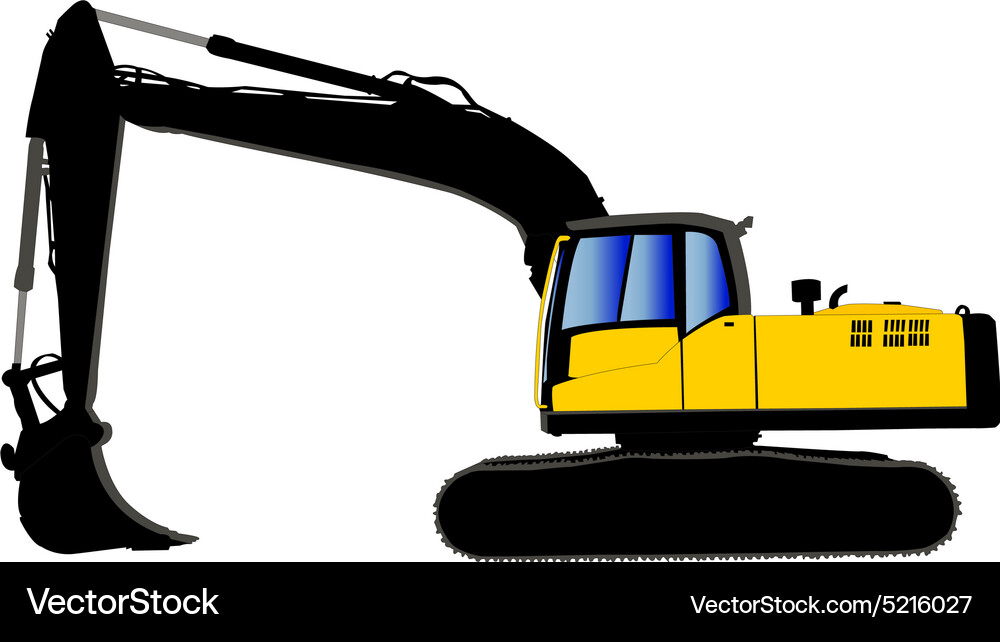 Heavy Duty Tracked Excavator Royalty Free Vector Image