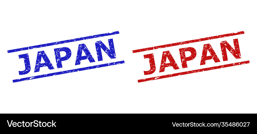 Japan watermarks with distress style and parallel Vector Image