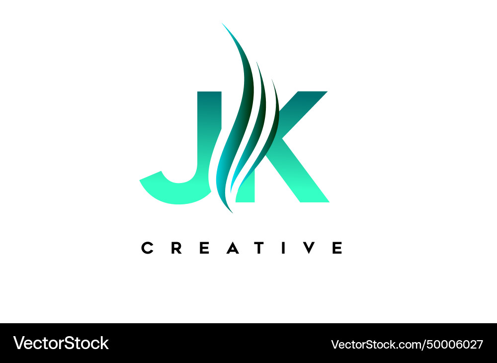 Jk alphabet letter logo design idea concept Vector Image