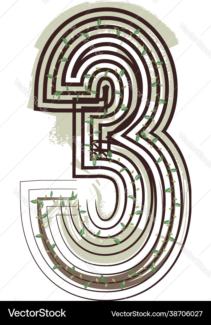 Number 3 eco logo icon design Royalty Free Vector Image