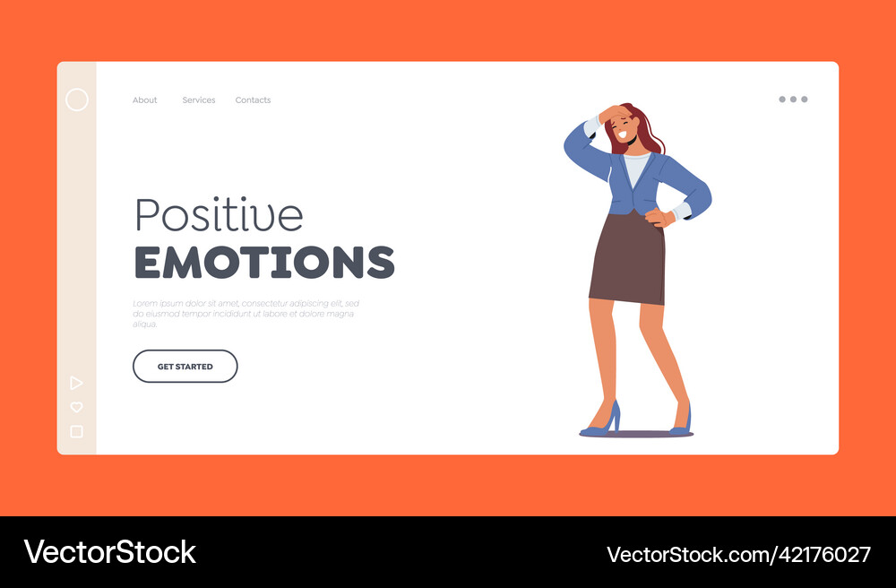 Positive emotions landing page template joyous Vector Image