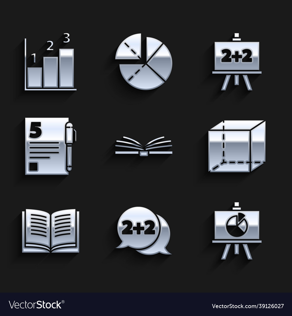 Set open book equation solution chalkboard Vector Image Set open book equation solution chalkboard Vector Image