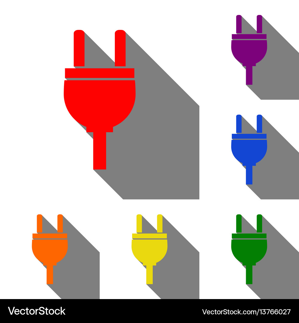 Socket sign set of red orange Royalty Free Vector Image