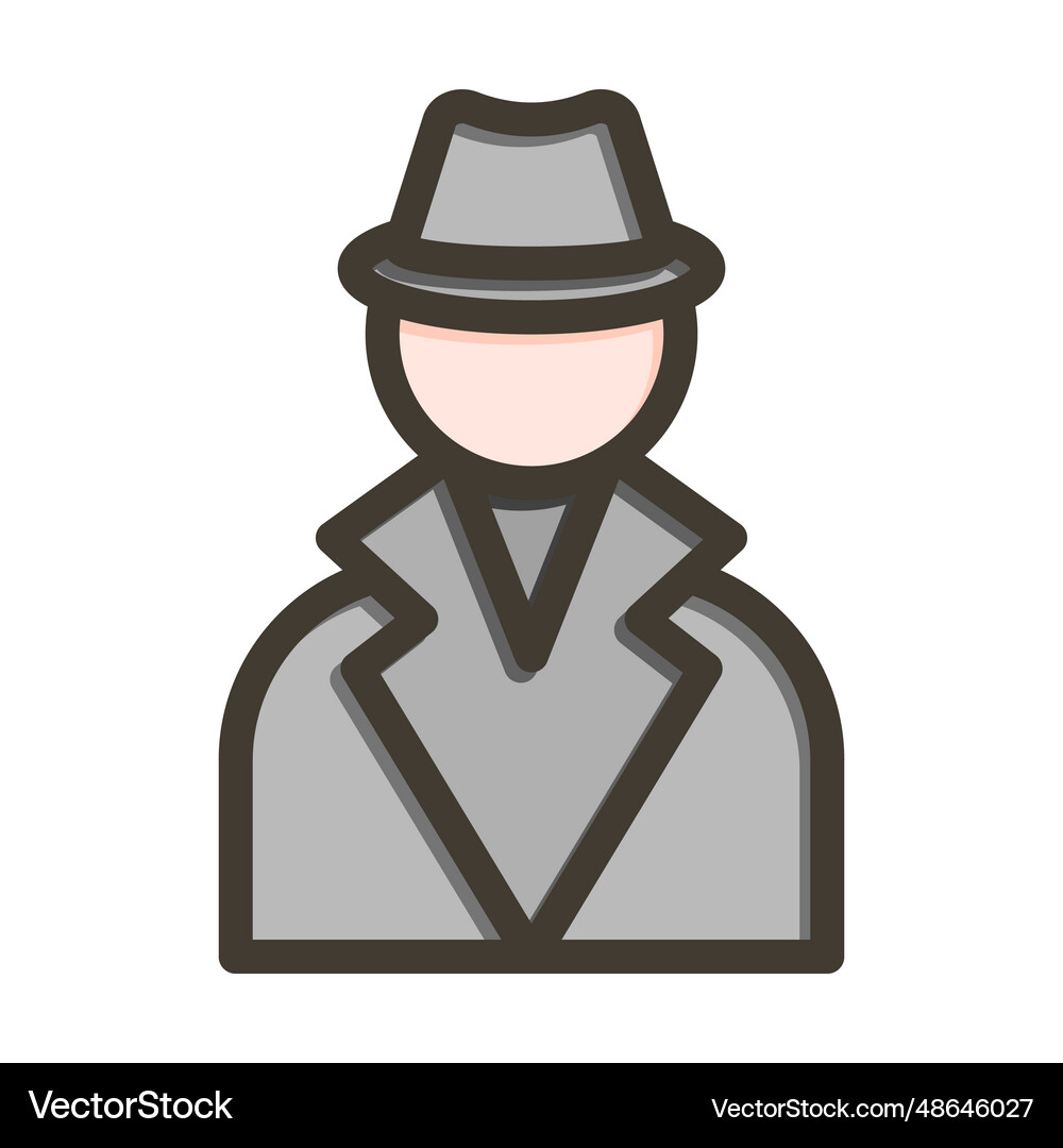 Spy thick line filled colors for personal Vector Image