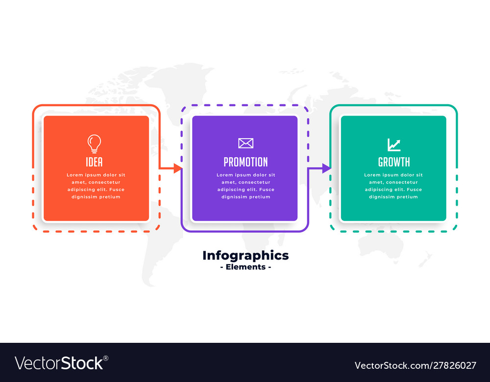 Three steps business infographics template design Vector Image