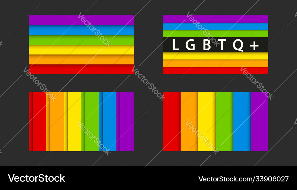 Various lgbtq signs set on dark background Vector Image