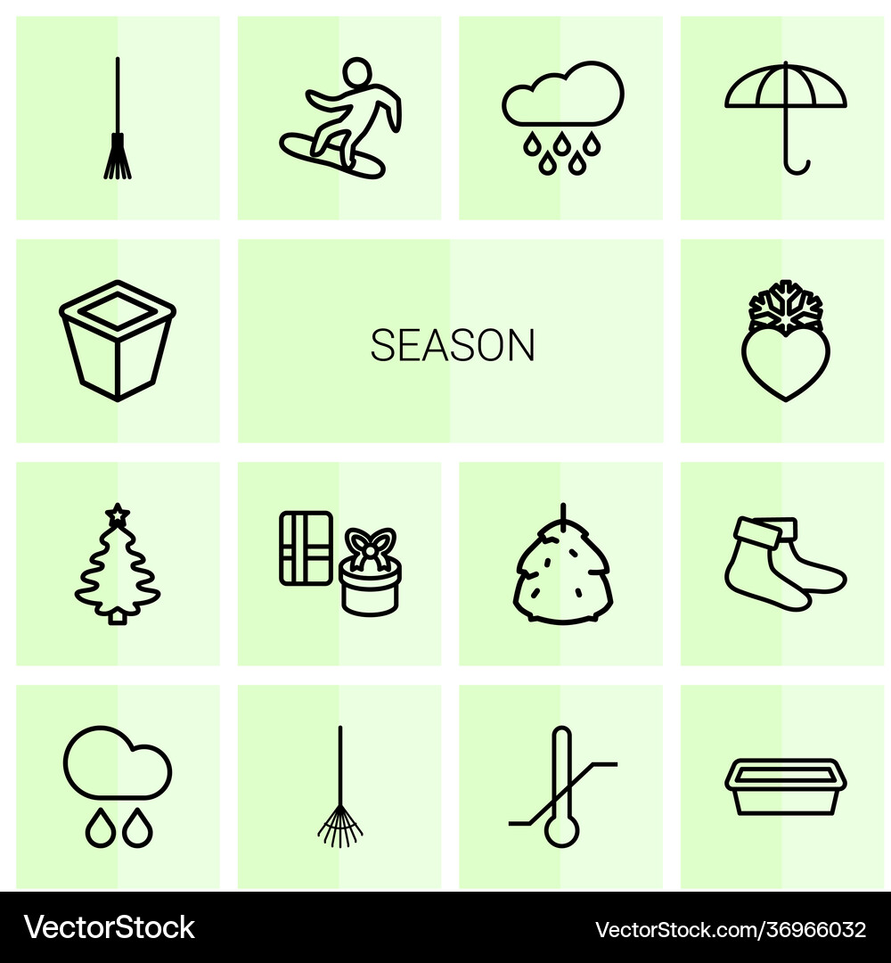 14 season icons Royalty Free Vector Image - VectorStock