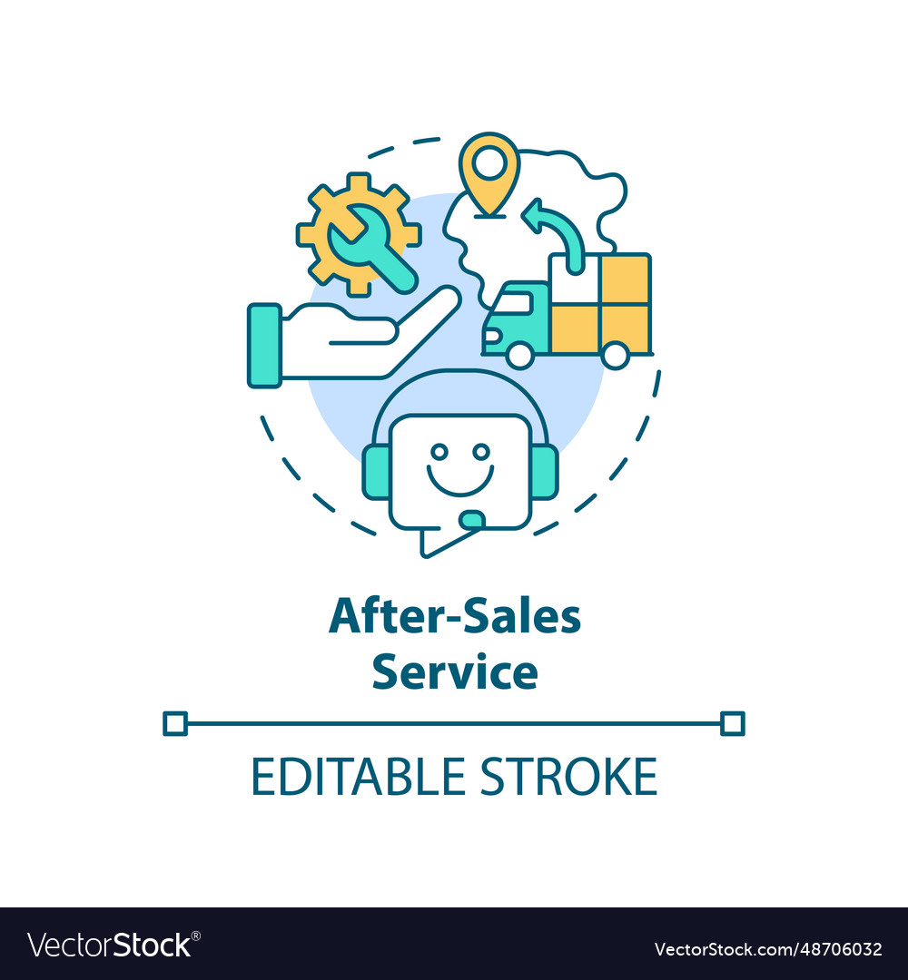 2d colorful thin linear icon after sales service Vector Image 2d colorful thin linear icon after sales service Vector Image