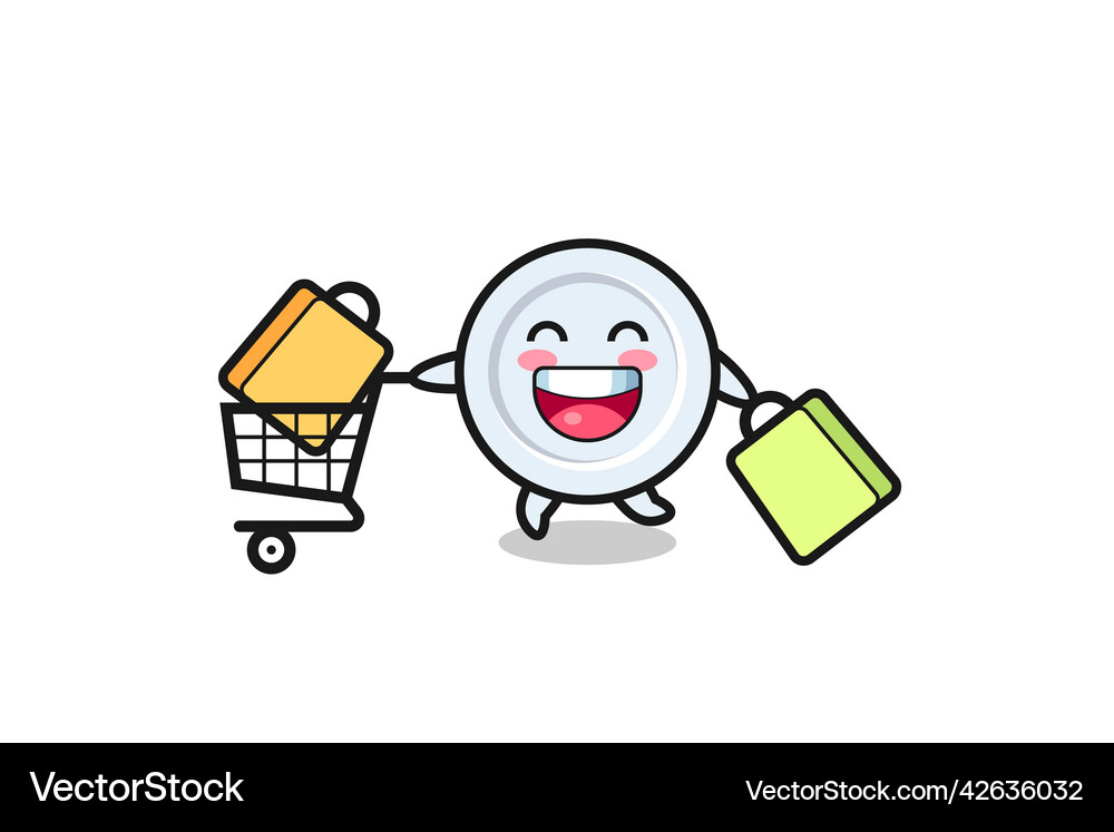 Black friday with cute plate mascot Royalty Free Vector