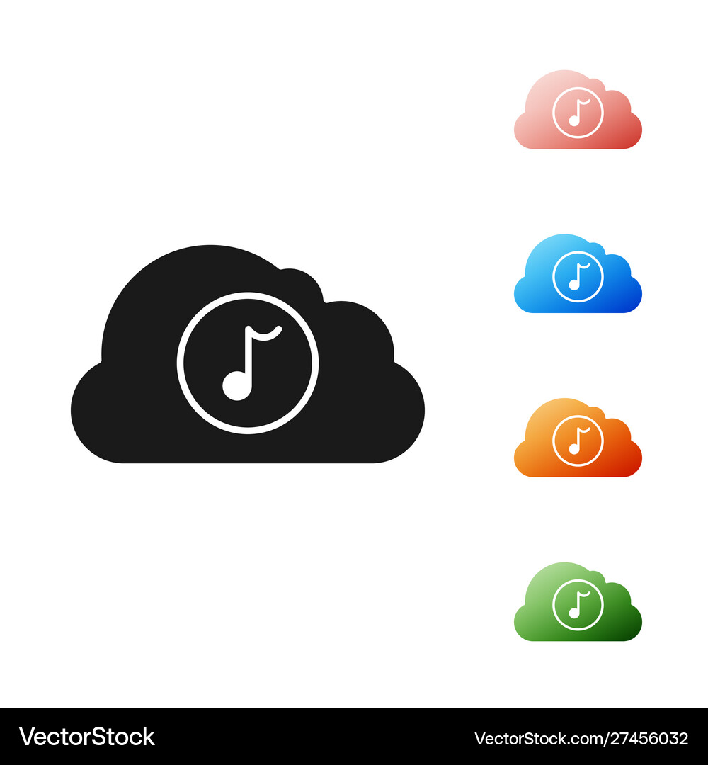 Black music streaming service icon isolated Vector Image
