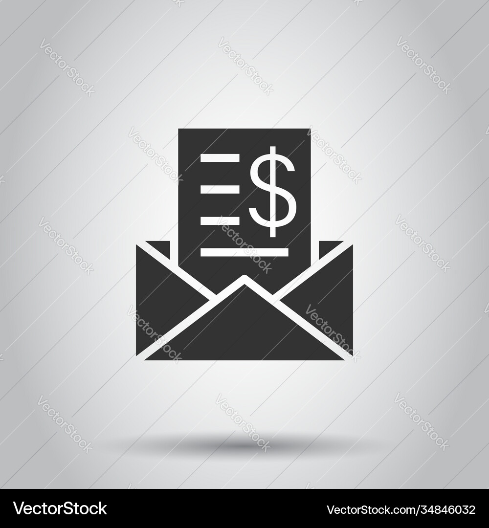 Envelope with money icon in flat style e-mail Vector Image