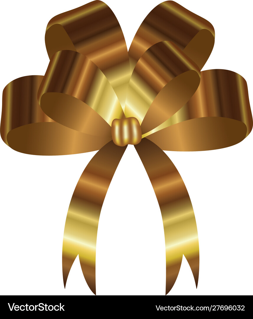 Golden bow ribbon decorative icon Royalty Free Vector Image