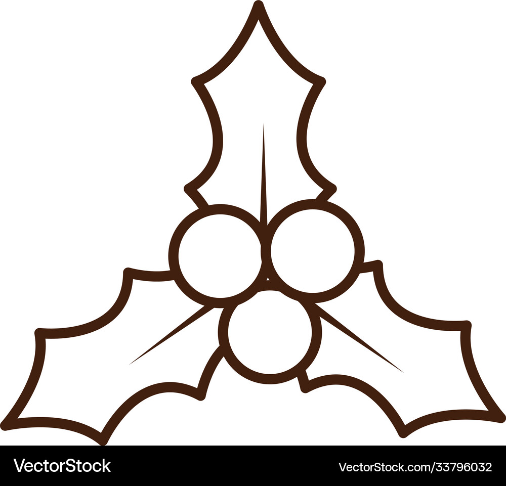 Happy merry christmas mistletoe berries Royalty Free Vector
