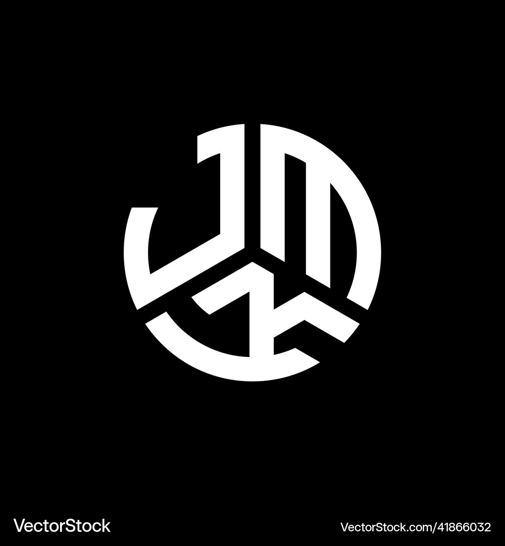 Jmk letter logo design on black background Vector Image