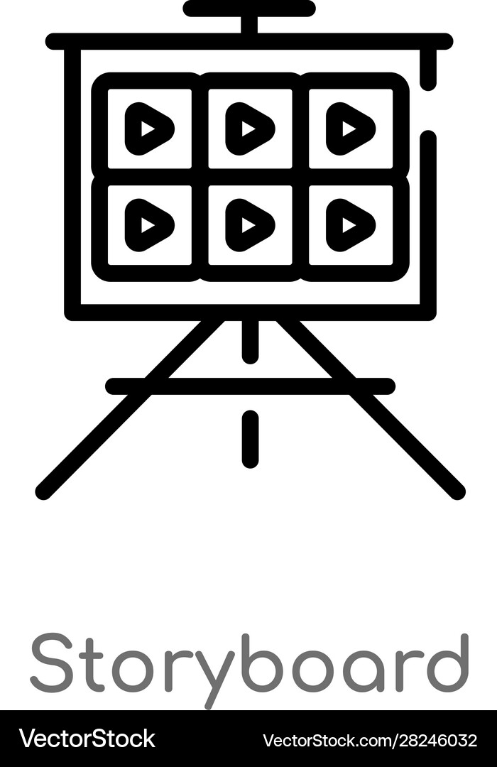 Outline storyboard icon isolated black simple Vector Image