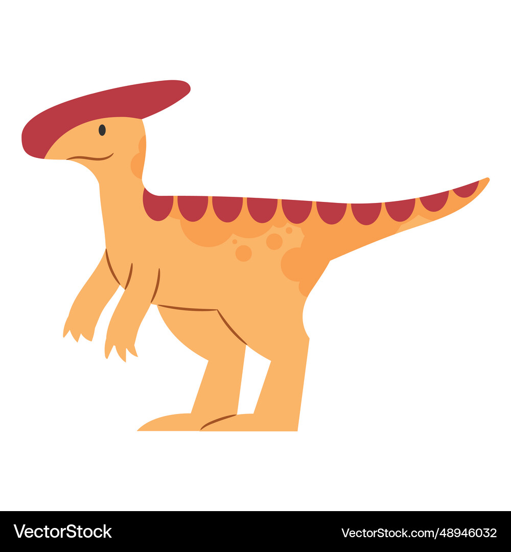 Parasaurolophus dino cute Royalty Free Vector Image