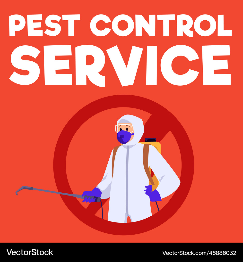 Pest control service advertising poster man – Royalty-Free Vector ...