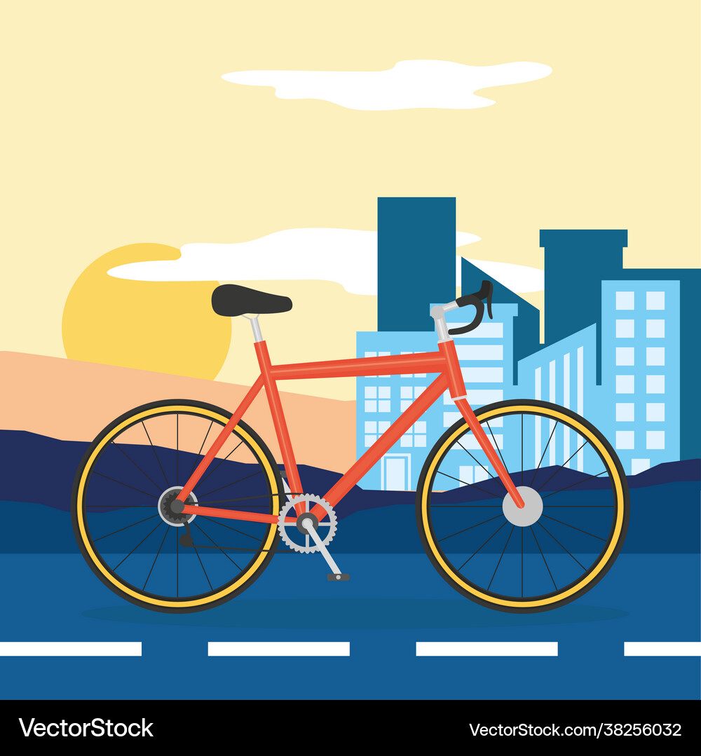 Red bike vehicle Royalty Free Vector Image - VectorStock