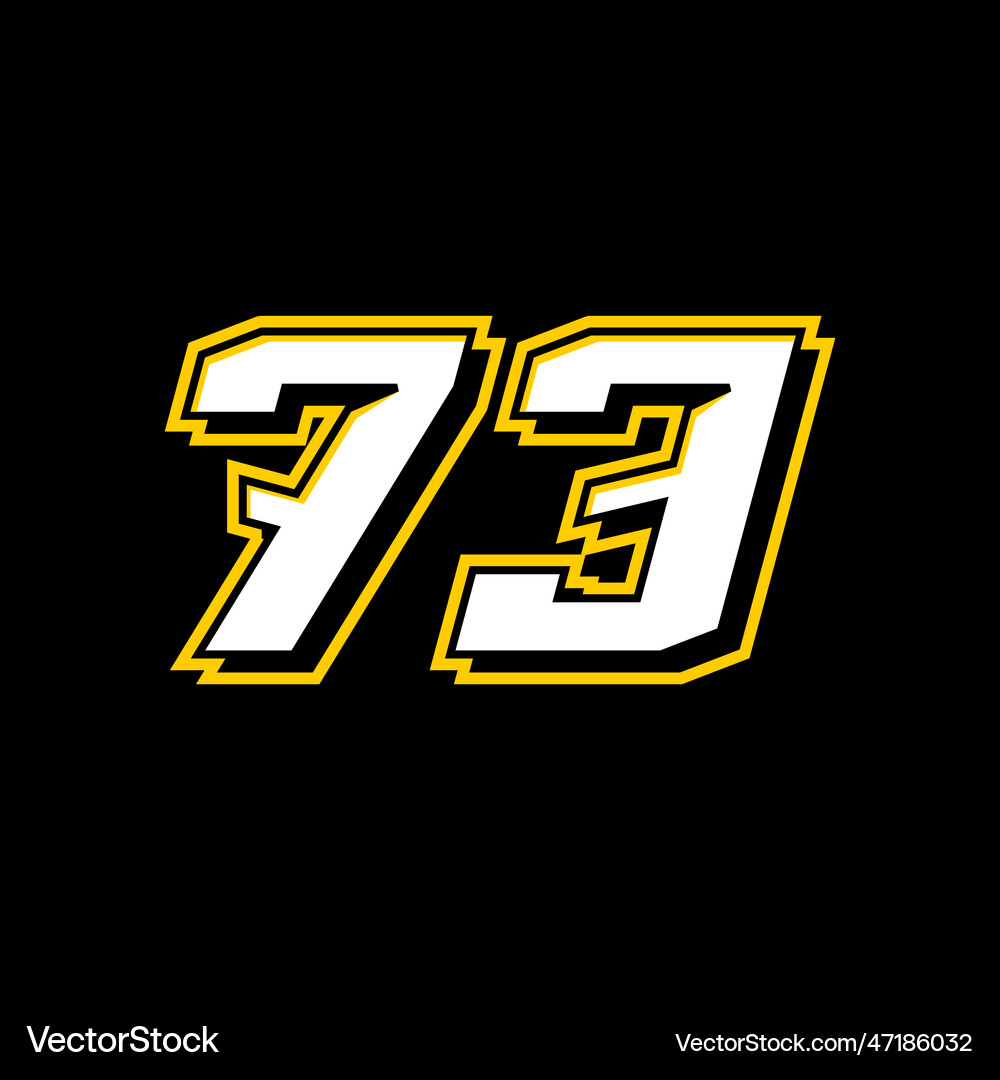 Sport racing number template 73 – Royalty-Free Vector | VectorStock