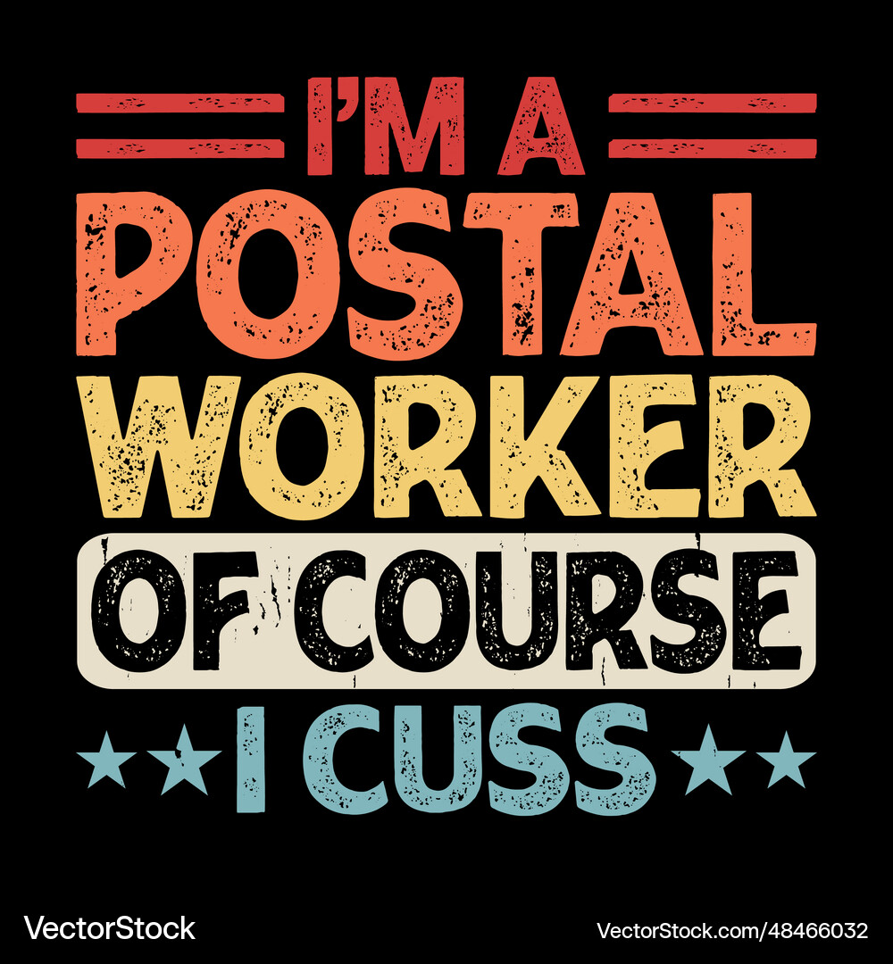 Vintage postal worker t-shirt design Royalty Free Vector