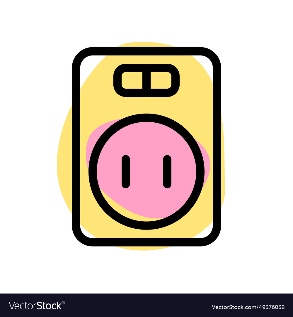Wall mounted power socket with switch button Vector Image