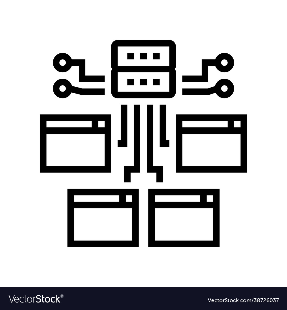 Ad network line icon Royalty Free Vector Image