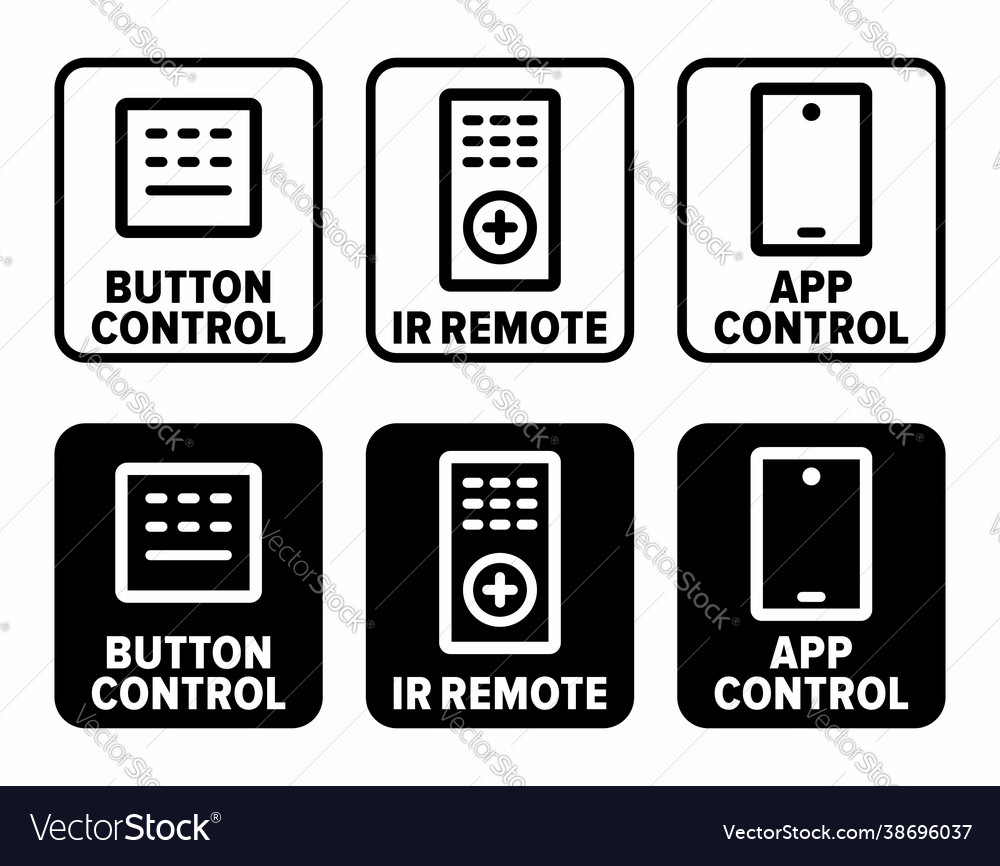 Button control ir remote app control information Vector Image
