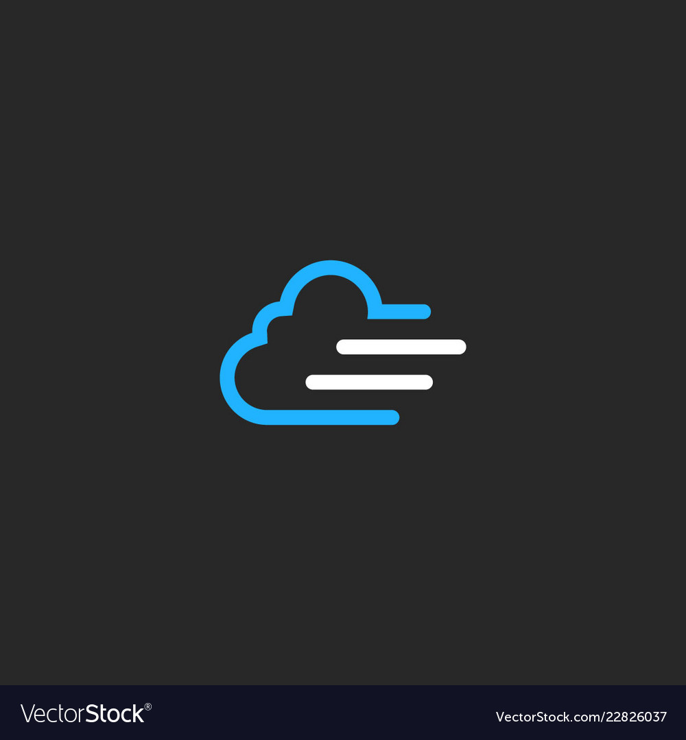 Cloud line technology logo Royalty Free Vector Image