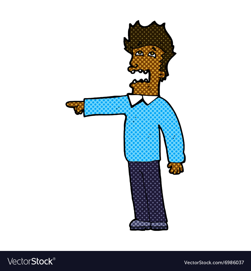 Comic cartoon man accusing Royalty Free Vector Image
