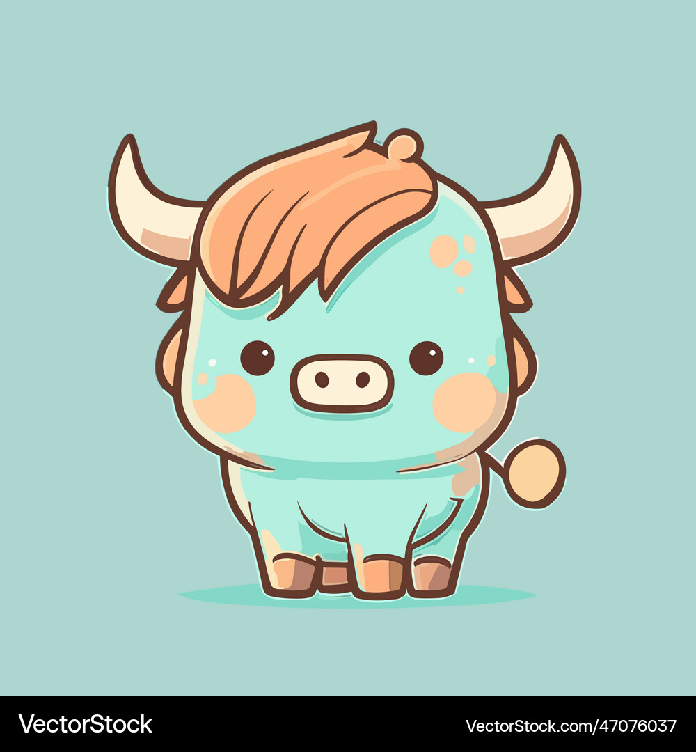 Cute bull color graphics for the design Royalty Free Vector