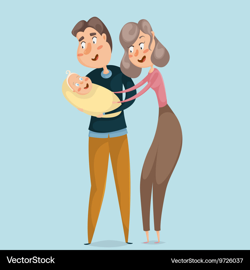 Happy parents with baby Royalty Free Vector Image